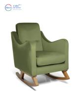 China Soft Footstool Adult Furniture Balcony Fabric Green Furniture Rocking Chair For Living Room for sale