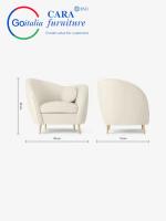 China Newly Arrived Double Seat Armrest Polyester Sherpa White Simple Modern Style Chairs For Living Room Nordic for sale
