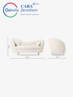 China Newly Arrived Double Seat Armrest Polyester Sherpa White Simple Modern Style Chairs For Living Room Nordic for sale