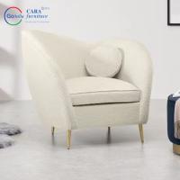 China Newly Arrived Double Seat Armrest Polyester Sherpa White Simple Modern Style Chairs For Living Room Nordic for sale