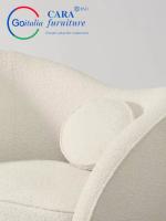 China Newly Arrived Double Seat Armrest Polyester Sherpa White Simple Modern Style Chairs For Living Room Nordic for sale