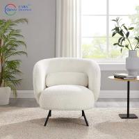 China Newly Arrived Apartment Hotel Fluffy White Living Room Chair Elastic Nordic Modern Single White Sofa for sale