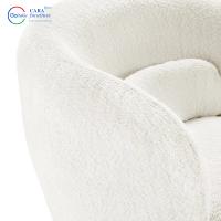 China Newly Arrived Apartment Hotel Fluffy White Living Room Chair Elastic Nordic Modern Single White Sofa for sale