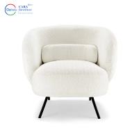China Newly Arrived Apartment Hotel Fluffy White Living Room Chair Elastic Nordic Modern Single White Sofa for sale