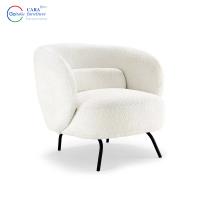 China Newly Arrived Apartment Hotel Fluffy White Living Room Chair Elastic Nordic Modern Single White Sofa for sale