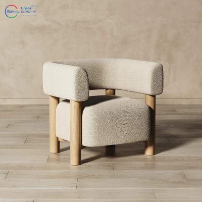 China Simple Design Comfortable Indoor Wood Legs Fabric Sofa Armchair Living Room With Arm for sale