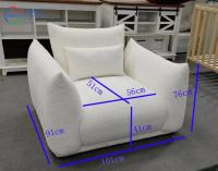 China Manufacture Durable White Berber Fleece Fabric Soft Arm Chairs Living Room Modern Single Sofa Luxury for sale