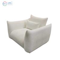 China Manufacture Durable White Berber Fleece Fabric Soft Arm Chairs Living Room Modern Single Sofa Luxury for sale