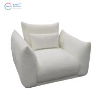 China Manufacture Durable White Berber Fleece Fabric Soft Arm Chairs Living Room Modern Single Sofa Luxury for sale