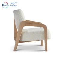 China Wholesale Berber Fleece Fabric Elastic Seat Solid Wood Arm White Modern Minimalist Living Room Chairs for sale