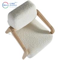 China Wholesale Berber Fleece Fabric Elastic Seat Solid Wood Arm White Modern Minimalist Living Room Chairs for sale