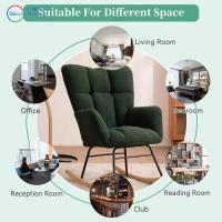 China Durable Metal Wood Leg Luxury Fabric Armchairs Modern Furniture Living Room Rocking Chair for sale