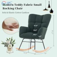 China Durable Metal Wood Leg Luxury Fabric Armchairs Modern Furniture Living Room Rocking Chair for sale