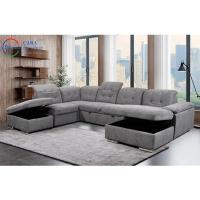 China Sectional U Shape Multi-Functional Sofa Bed Foldable Living Room Furniture Folding Fabric Sofa Bed for sale