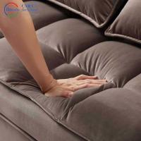 China Newly Arrived High Density Upholstered 3 Seater Velvet Luxury Sofa Bed Fabric Living Room Furniture Sofas Modern for sale
