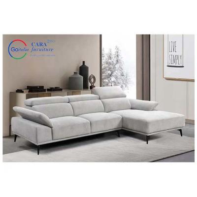 China Modern Design Living Room Furniture Couch Adjustable Armrest Corner Sofa L Shape Fabric for sale