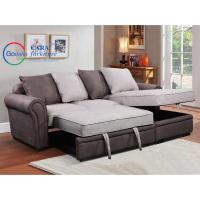 China Luxury Beauty Living Room Furniture Double Color Combination Upholstery Leather Bed Sofa Bed With Storage for sale