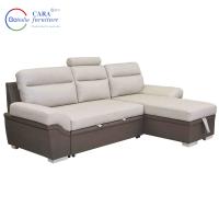 China Home Furniture Living Room Bedroom Fabric Dark Light Gray Combine Modern Couch Bed Sofa With Storage for sale