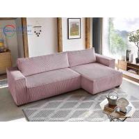 China Living Room Furniture Comfortable High Elastic Sponge Pink Couch Modern Corner Sofa Bed for sale