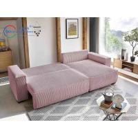 China Living Room Furniture Comfortable High Elastic Sponge Pink Couch Modern Corner Sofa Bed for sale