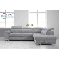 China Custom Adjustable Living Room Furniture L Shape Pull Out Sofa Bed Light Gray Sectional Sofa Bed for sale