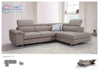 China Custom Adjustable Living Room Furniture L Shape Pull Out Sofa Bed Light Gray Sectional Sofa Bed for sale