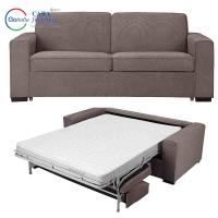 China Simple Design Armrest Double Light Gray Fabric Foldable Sofa King Size Bed Luxury Sofa Bed Furniture for sale
