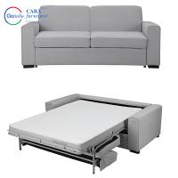 China Simple Design Armrest Double Light Gray Fabric Foldable Sofa King Size Bed Luxury Sofa Bed Furniture for sale