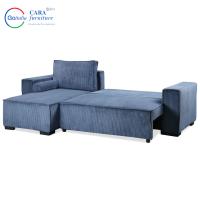 China Wholesale Living Room Cheap Price Blue Fabric Soft Good Elasticity Modern Furniture L Shape Sofa Bed for sale