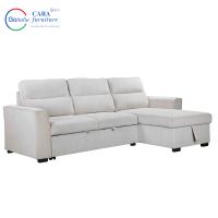 China Minimalist Living Room Bedroom Light Gray Modular Folding Pullout Sofa Bed With Storage Spare for sale