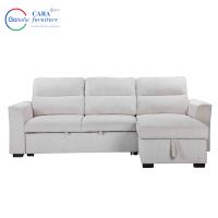 China Minimalist Living Room Bedroom Light Gray Modular Folding Pullout Sofa Bed With Storage Spare for sale