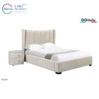 China Luxury Nightstand White Fabric Solid Wood Internal Home Furniture Modern Bedroom Bedside Table for sale