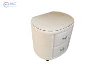 China Luxury Nightstand White Fabric Solid Wood Internal Home Furniture Modern Bedroom Bedside Table for sale
