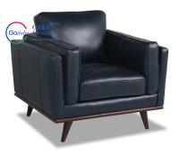 China Home Hotel Apartment Furniture Sofa Set Resistant Dirt Wooden Leg Black Pu Leather Sofa for sale