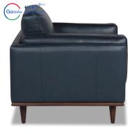 China Home Hotel Apartment Furniture Sofa Set Resistant Dirt Wooden Leg Black Pu Leather Sofa for sale