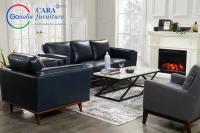 China Home Hotel Apartment Furniture Sofa Set Resistant Dirt Wooden Leg Black Pu Leather Sofa for sale