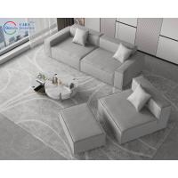 China Modern Light Gray Villa Living Room Comfortable L Shaped Sofa Living Room Leather Modular Sofa for sale