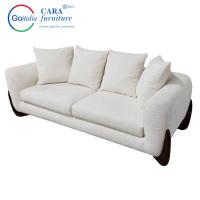 China Wholesale Lamb Cashmere Fabric Sofa White Luxury Designs Sofas For Home Furniture Living Room Modern for sale