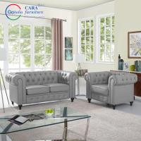 China Customized Grey Bedroom Living Room Sofa Set Furniture Velvet for sale