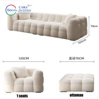 China Factory Latest Design Hotel Apartment Living Room Sofa Customized Lamb Velvet Fabric Sofa Set Furniture for sale