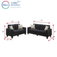 China Black Linen Fabric Corner Sleeper Sectional Sofa Chair Set Living Room Sofas Modern Home Furniture for sale