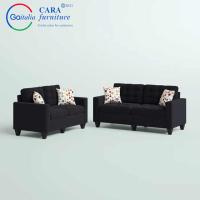 China Black Linen Fabric Corner Sleeper Sectional Sofa Chair Set Living Room Sofas Modern Home Furniture for sale