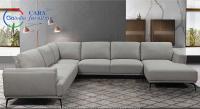 China Wholesale Indoor Luxury U Shaped Wood Legs Living Room Furniture Sofa Set Fabric Material for sale