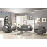 China ODM Minimalism 3Pcs Upholstered Sofa Wood Legs High Density Living Room Furniture Fabric Sofa Sets for sale
