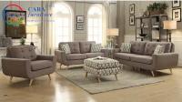 China ODM Minimalism 3Pcs Upholstered Sofa Wood Legs High Density Living Room Furniture Fabric Sofa Sets for sale