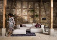 China Modern Elegant Popular Wood Stain Walnut Upholstery Color Tan PU Minimalist Tofu Sofa for sale