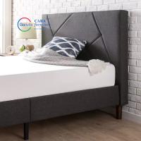 China 12288 Comfortable Dark Grey Double Bed Frame Luxury Modern King Size Bed For Hotels for sale