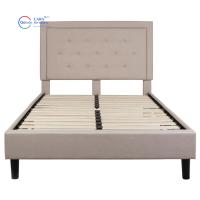 China 20001 Popular Design Durable Hotel Home Bed Solid Wood Frame Luxury Bed Grey Bedroom Furniture for sale