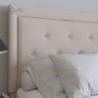 China 20001 Popular Design Durable Hotel Home Bed Solid Wood Frame Luxury Bed Grey Bedroom Furniture for sale
