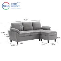 China 30024 Modern Home Furniture Modular Sectional L Shape Brown Luxury High Quality Modern Sofa Living Room for sale